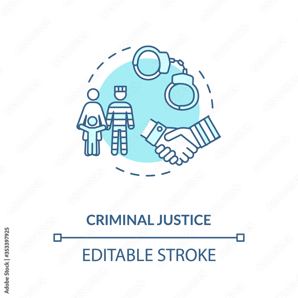 Criminal justice concept icon. Social service and legal consulting ...