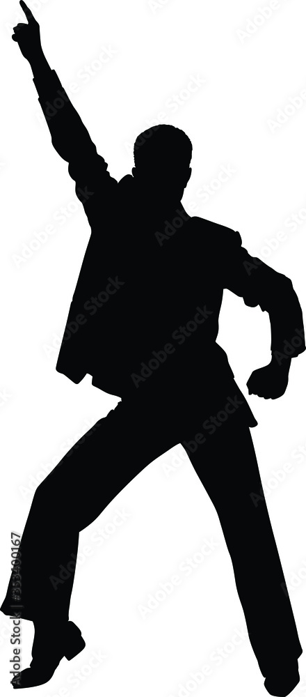 Vector silhouette of a man disco dancing. Stock Vector | Adobe Stock