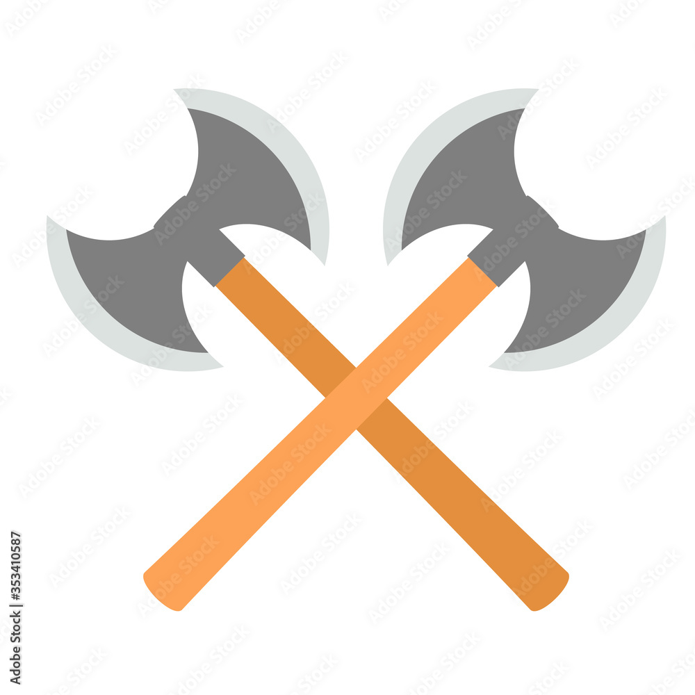 Crossed double axe icon. Clipart image isolated on white background ...