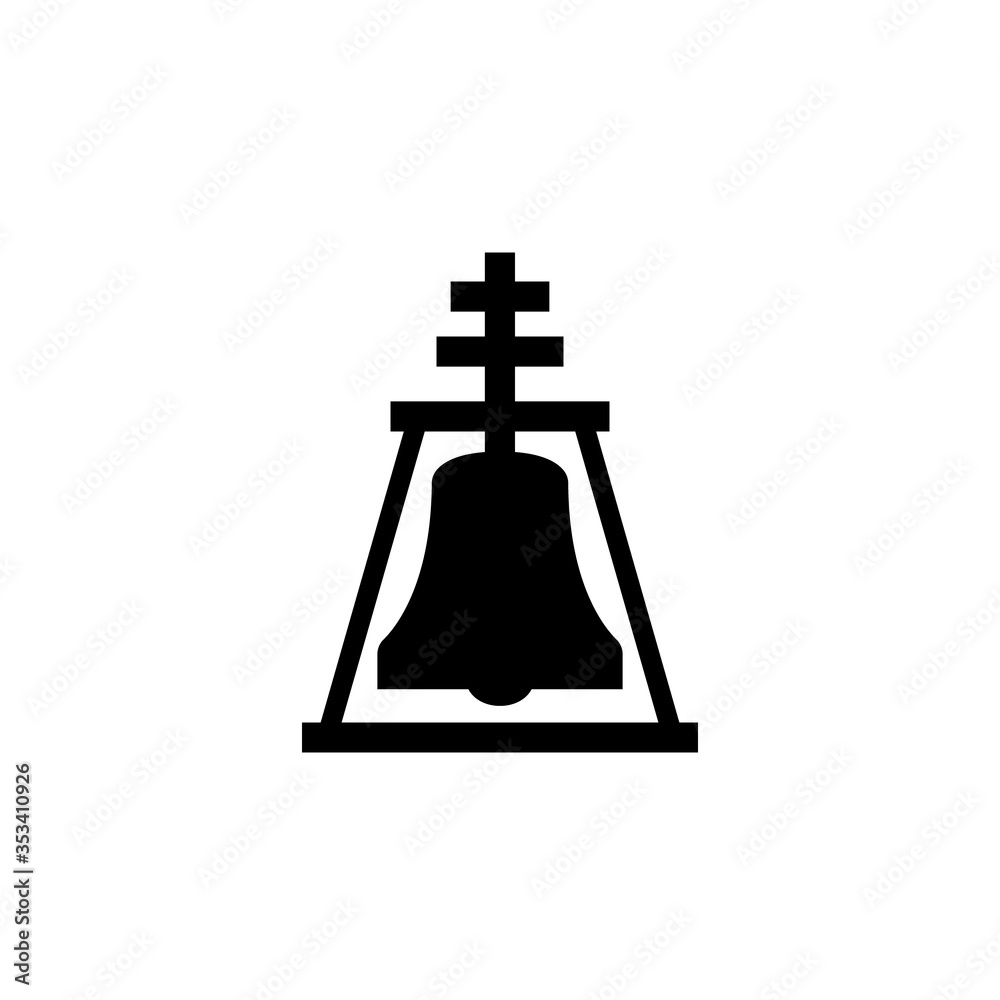 Riverside raincross bell silhouette icon. Clipart image isolated on ...