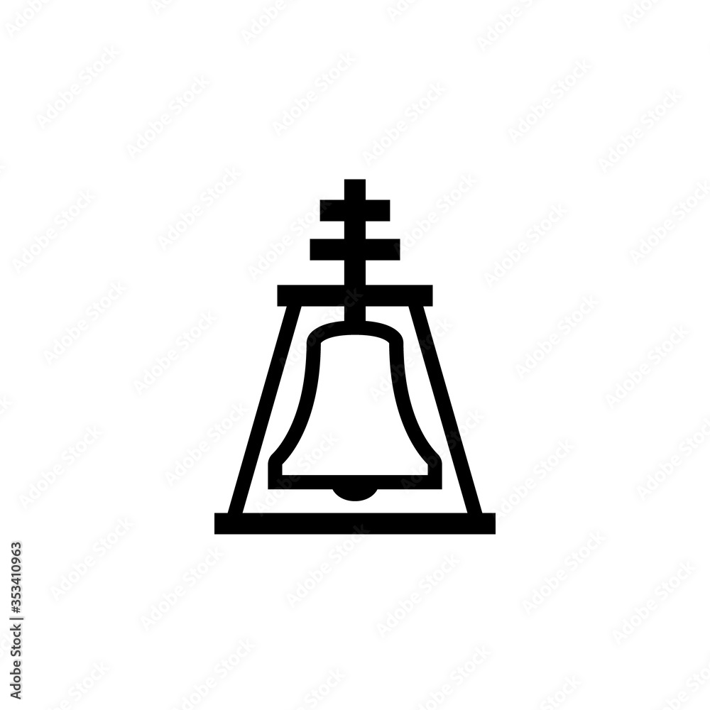 Riverside raincross bell outline icon. Clipart image isolated on white ...