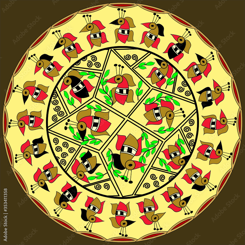 Vetor de Madhubani, Vector illustrations of various madhubani figures ...