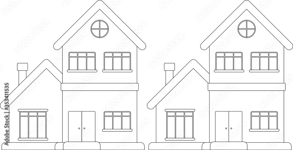 The house from the front elevation. Drawing on the concept of no sharp ...