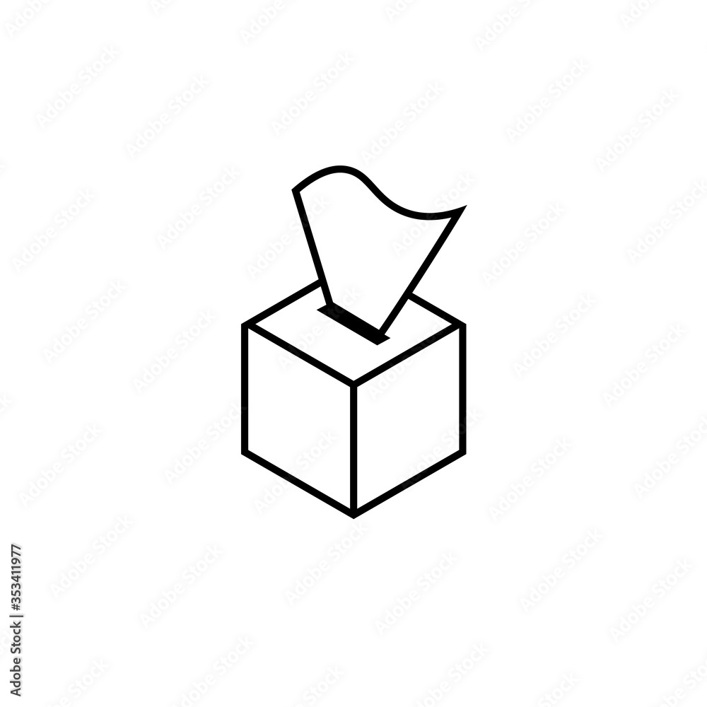 Tissue box outline icon. Clipart image isolated on white background ...