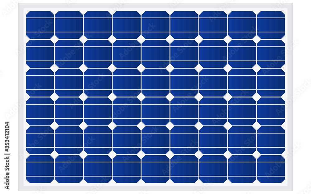 Blue silicon photovoltaic electric solar panel texture Detailed vector ...