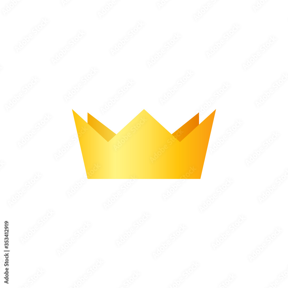 Golden simple crown icon. Clipart image isolated on white background ...