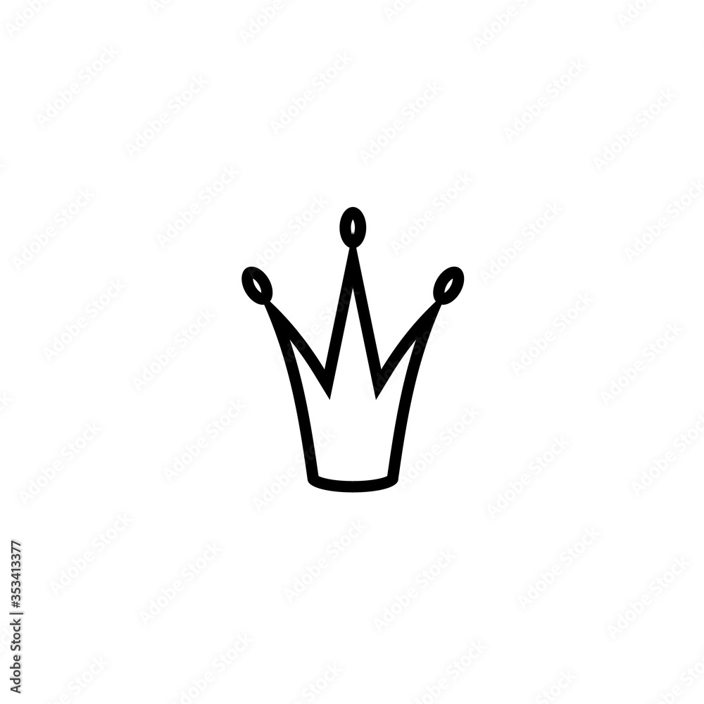 3 point crown outline icon. Clipart image isolated on white background ...