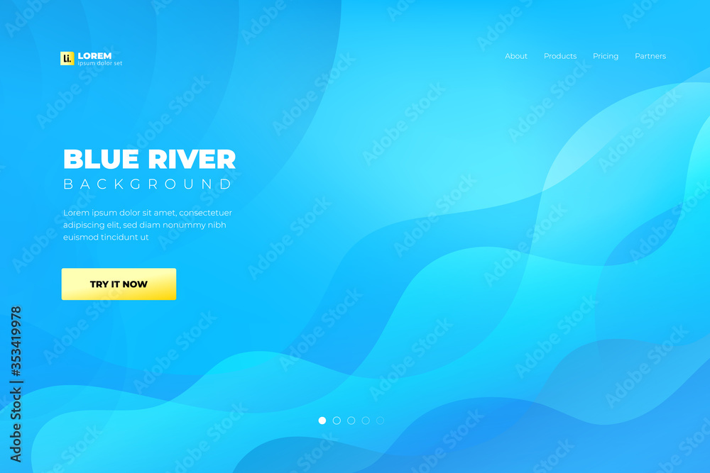 Blue abstract background. Landing Page Website Template Abstract liquid ...