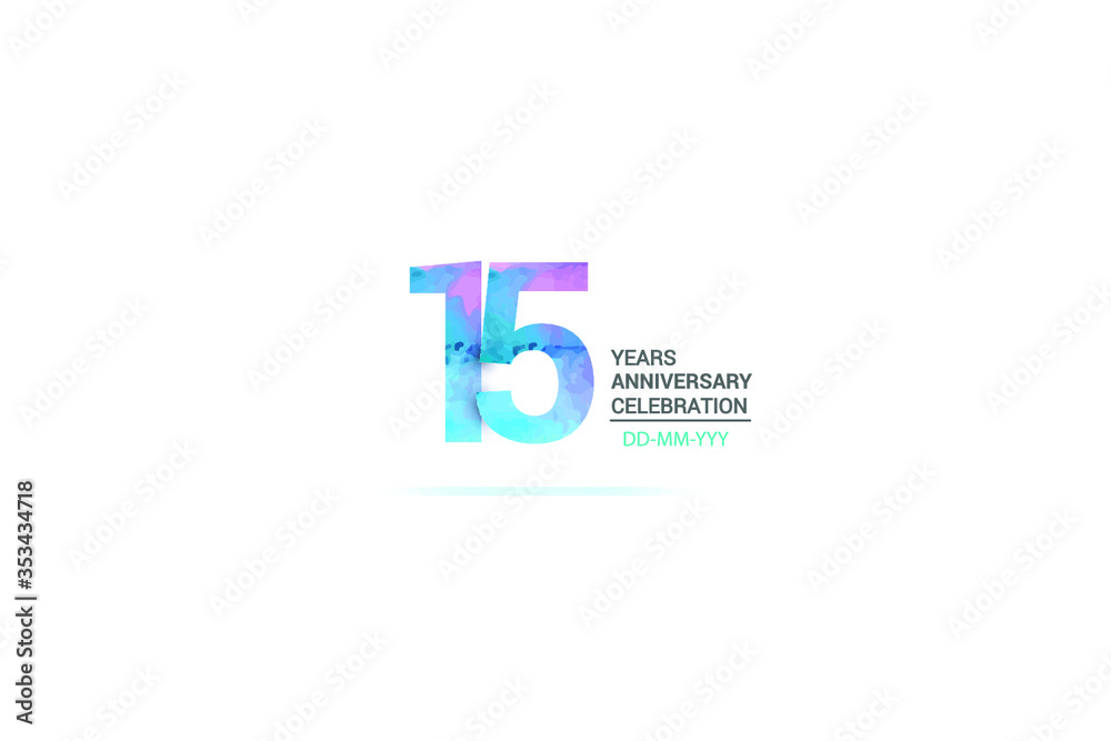 15 years anniversary celebration logotype. anniversary logo with ...
