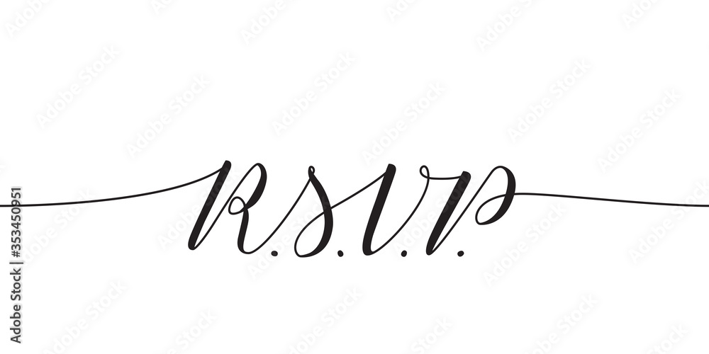 RSVP wedding vector card template. Isolated elegant modern calligraphy ...