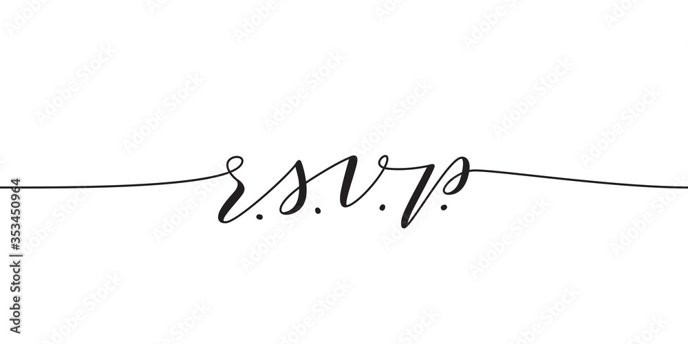 RSVP wedding vector card template. Isolated elegant modern calligraphy ...