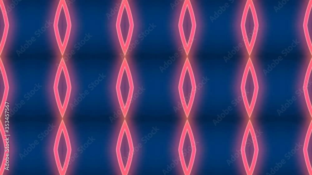 Tri-polygon shape with neon glowing lights and moving, the 80s inspired ...