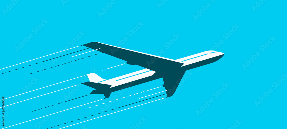 Flying airplane. Air transportation, airline, plane vector illustration ...