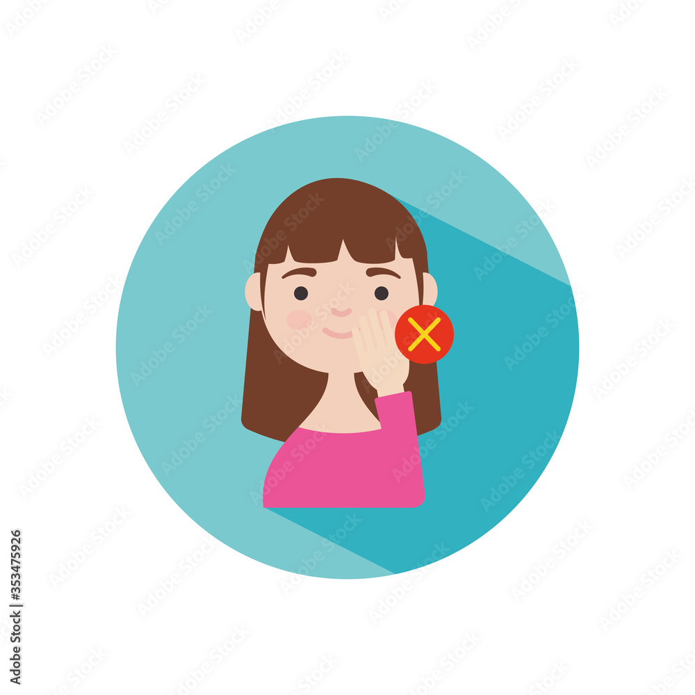 coronavirus preventions concept, Dont touch your face to prevent ...