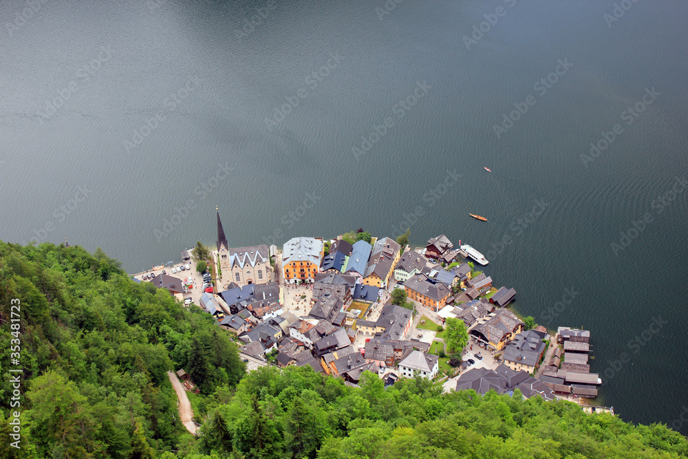 Hallstatt from the bird's eye view. Photo from Hallstatt Skywalk ...