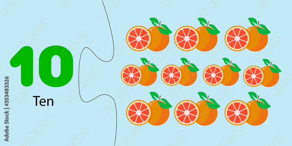 Number 10. Elementary mathematics for preschoolers. puzzle game for ...