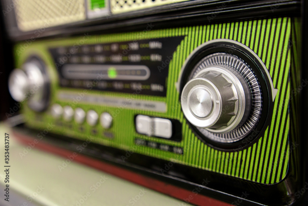 vintage control panel of radio settings Stock Photo | Adobe Stock
