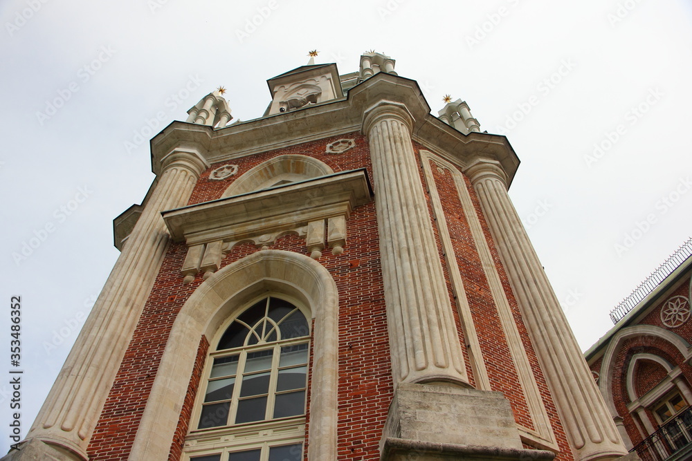 Moscow, Russia, Grand Palace tower of Grand Cavalier house with arch ...