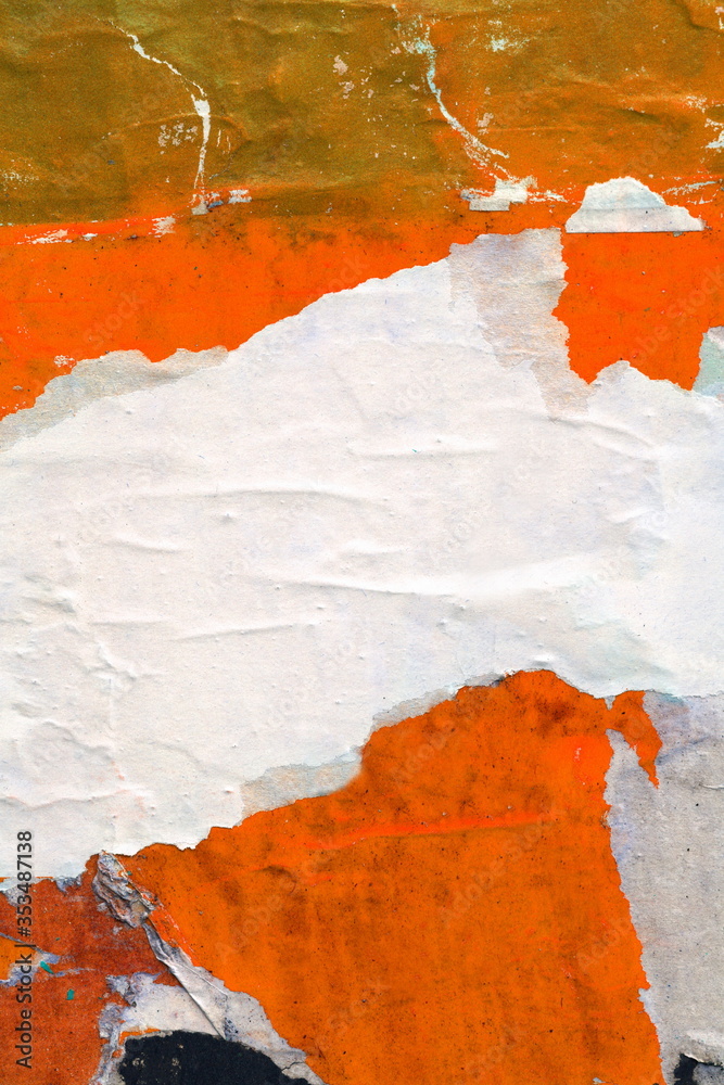 Old ripped torn posters grunge texture background creased crumpled ...