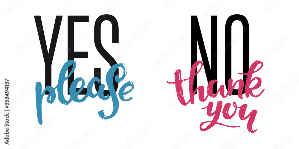 hand drawn vector illustration No thank you lettering. Stock Vector ...