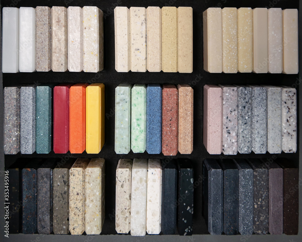 Sample of artificial acrylic stone for kitchen countertops and other ...