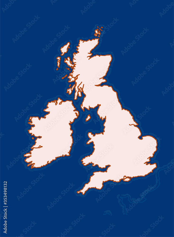 Map of British Isles. Great Britain, Ireland. Template for making maps ...