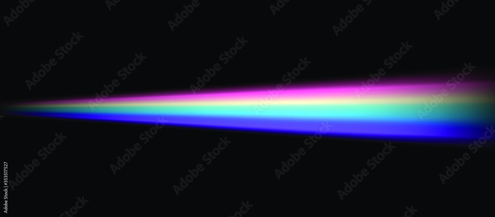 Vecteur Stock Rainbow beam on transparent background. Vector realistic illustration of ray in ...