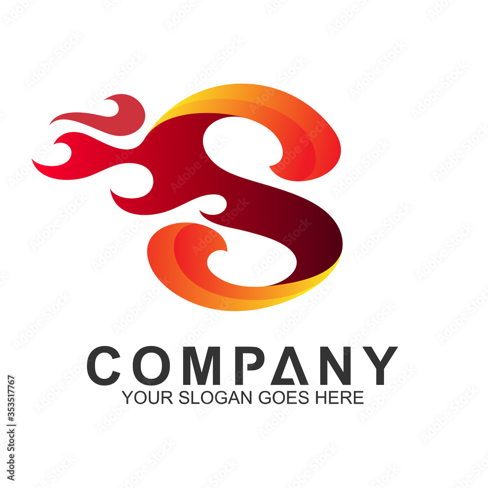 fire letter s logo, abstract logo design template Stock Vector | Adobe ...