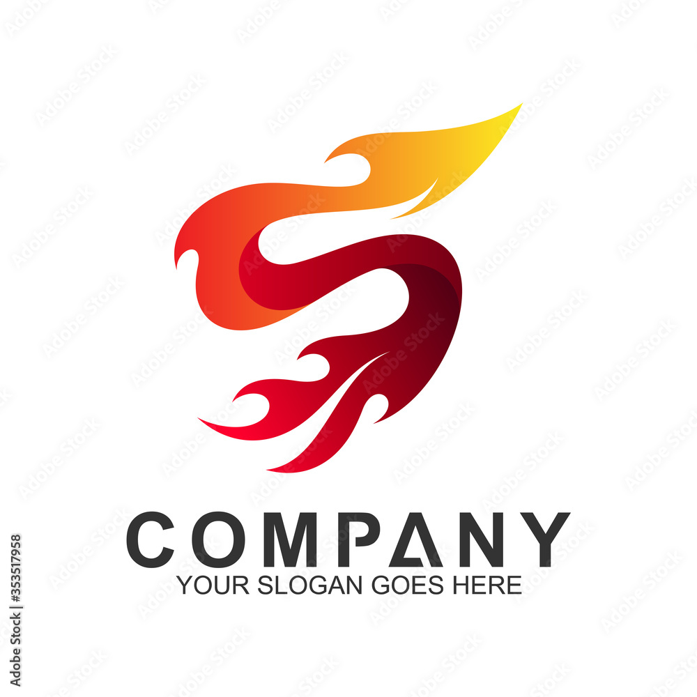 fire letter s logo, abstract logo design template Stock Vector | Adobe ...