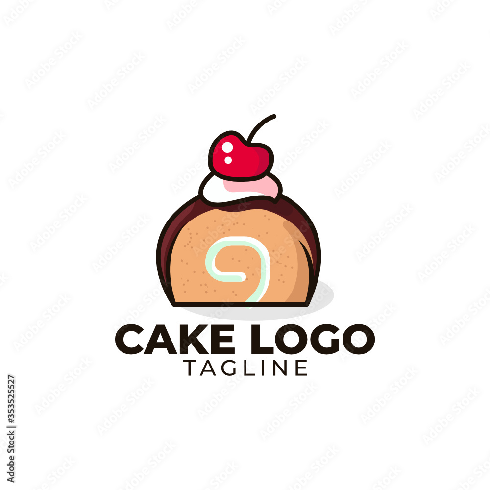 Simple minimalist bakery cake restaurant logo design vector template ...