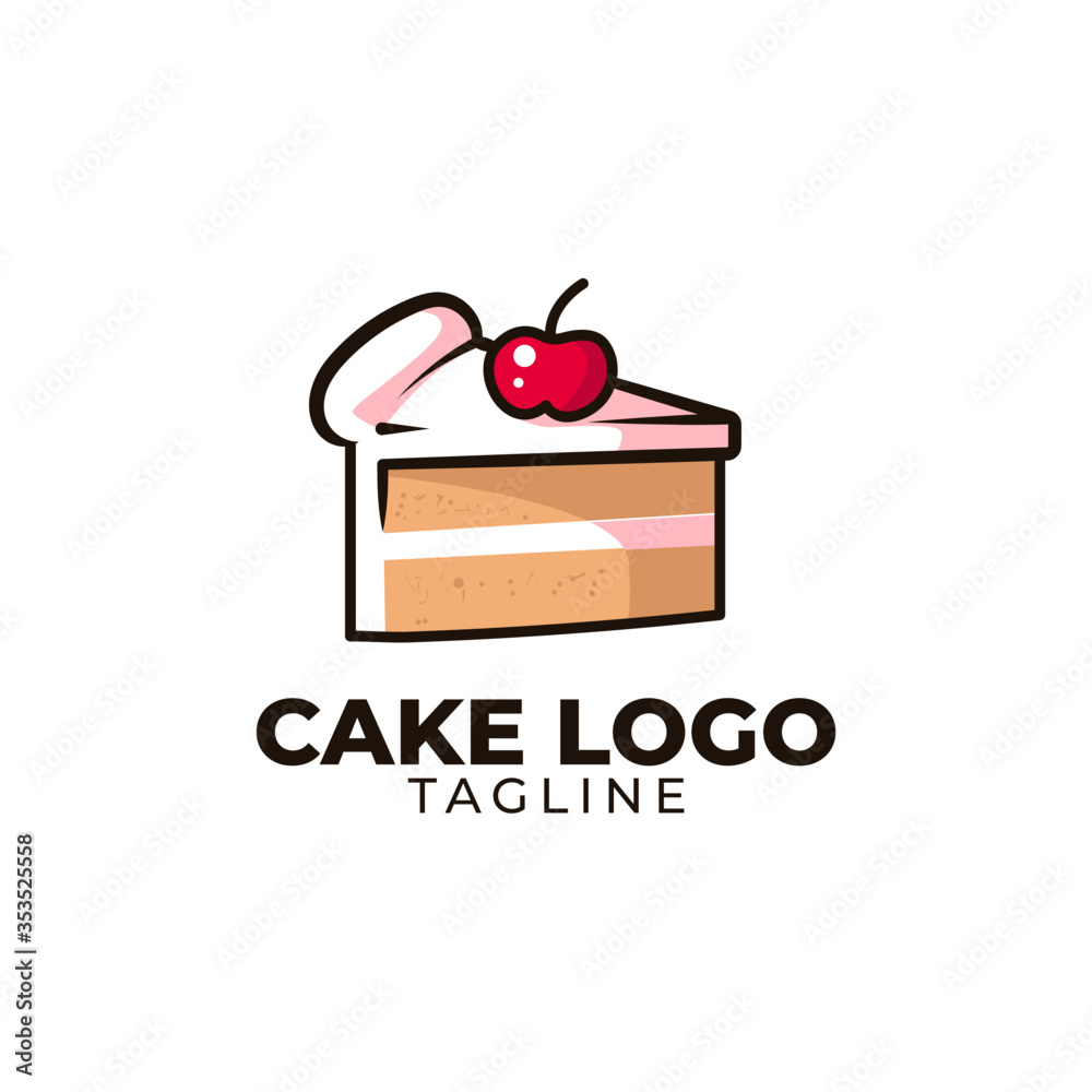 Simple minimalist bakery cake restaurant logo design vector template ...