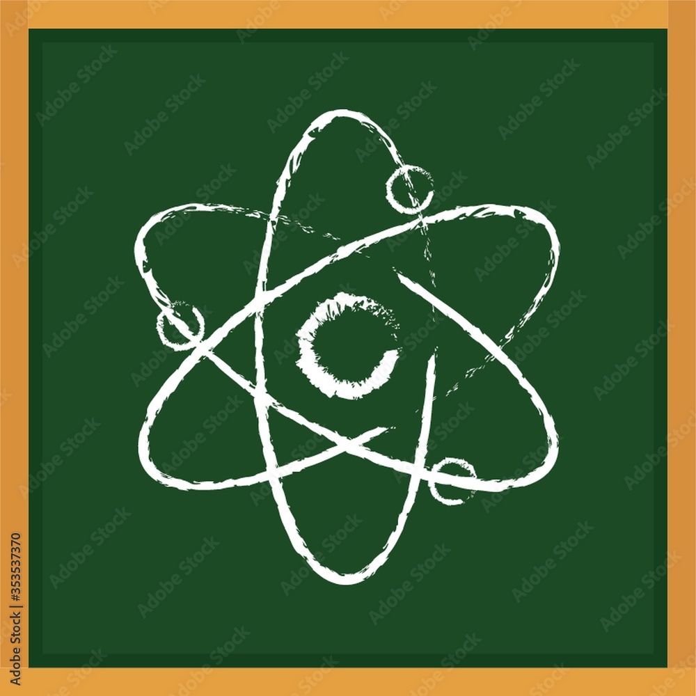 Atomic structure drawn on chalkboard Stock Vector | Adobe Stock