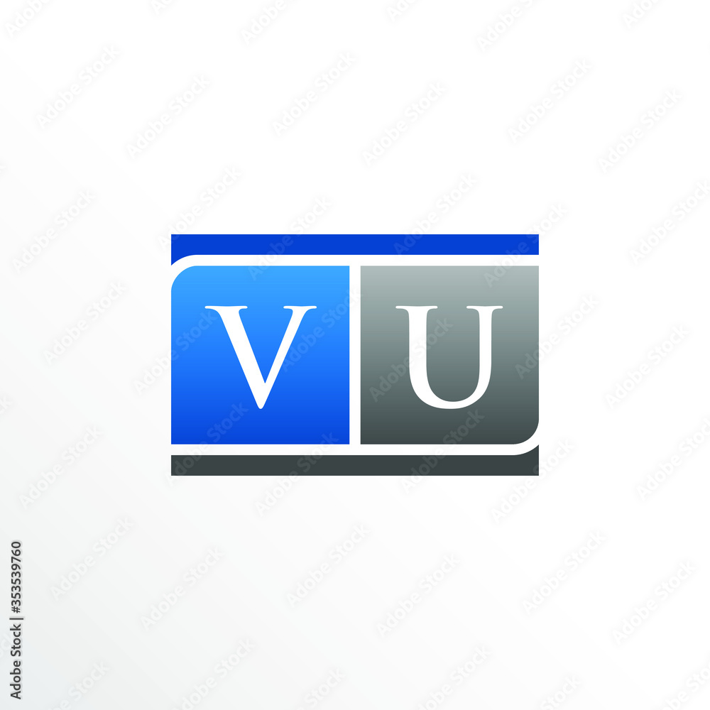 Initial Letter VU Square Logo Design Stock Vector | Adobe Stock