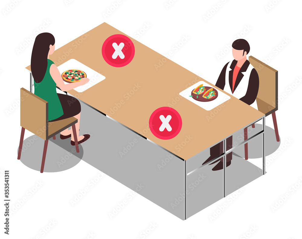 Social distance at Cafeteria for covid 19 disease. Poster for cafeteria ...