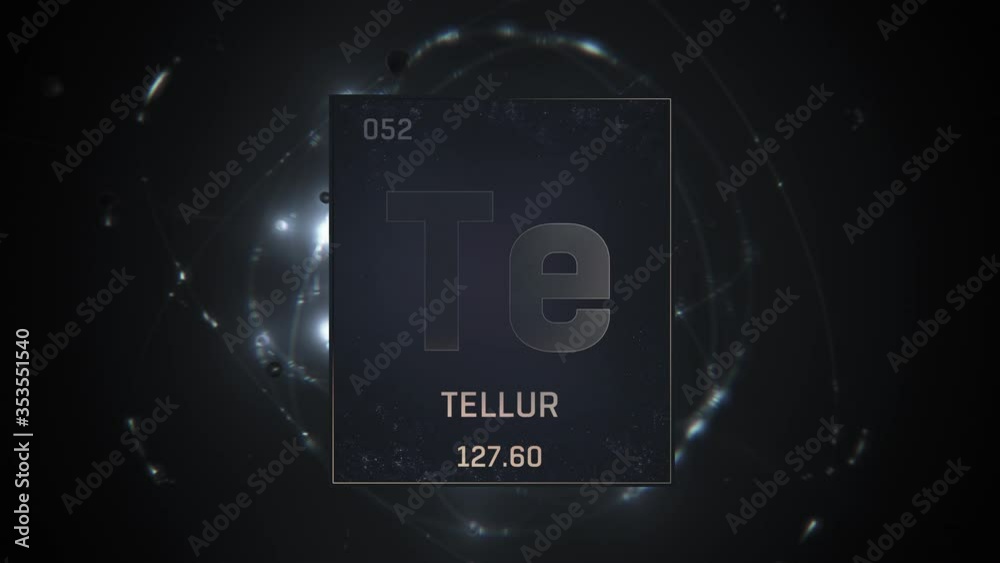 Vidéo Stock Tellurium as Element 52 of the Periodic Table. Seamlessly ...