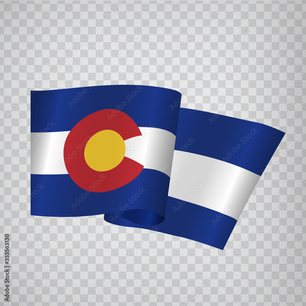 3D Realistic waving Flag of Colorado on transparent background. Flag ...