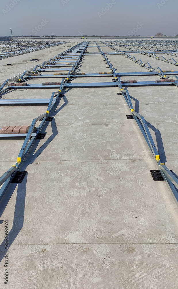 Solar panel mounting structure installation Stock Photo | Adobe Stock