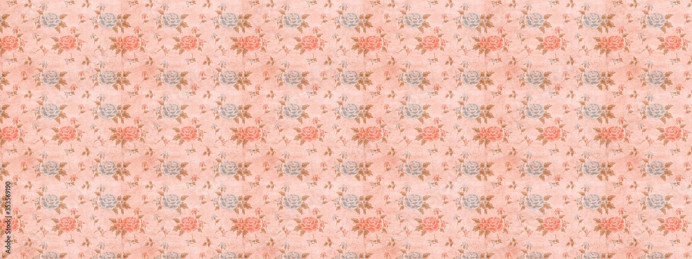 Floral seamless background with color backdrop, creative fabric texture ...