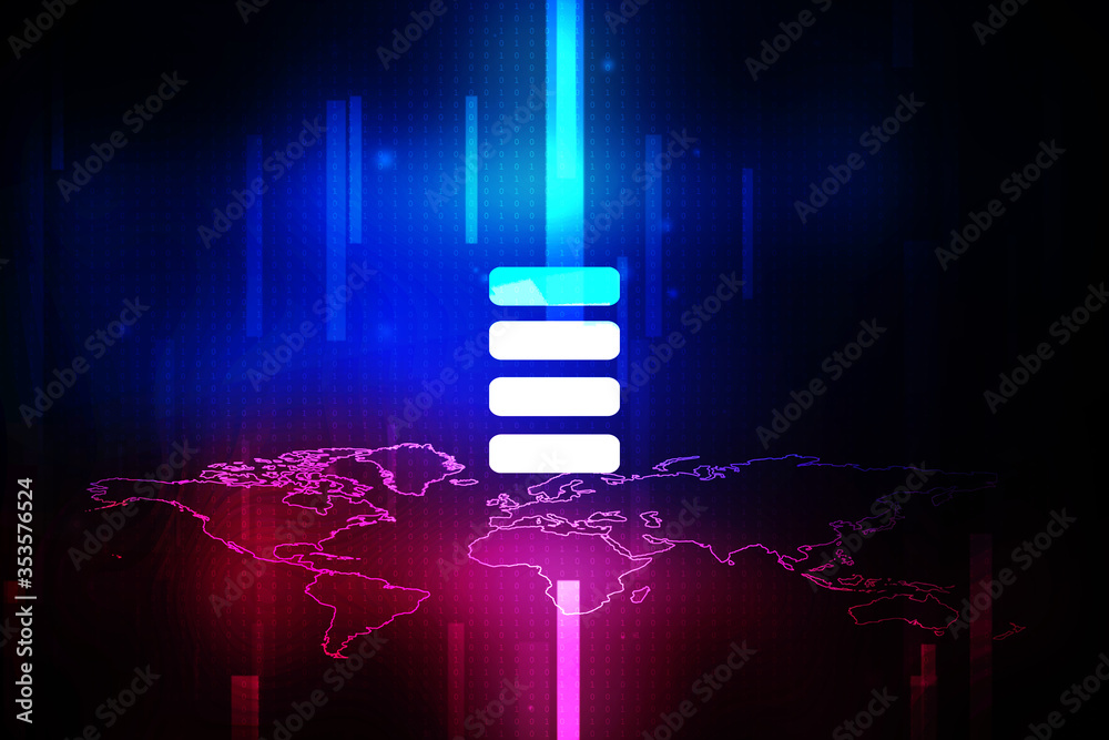 2d rendering Electrical energy and power supply source concept ...
