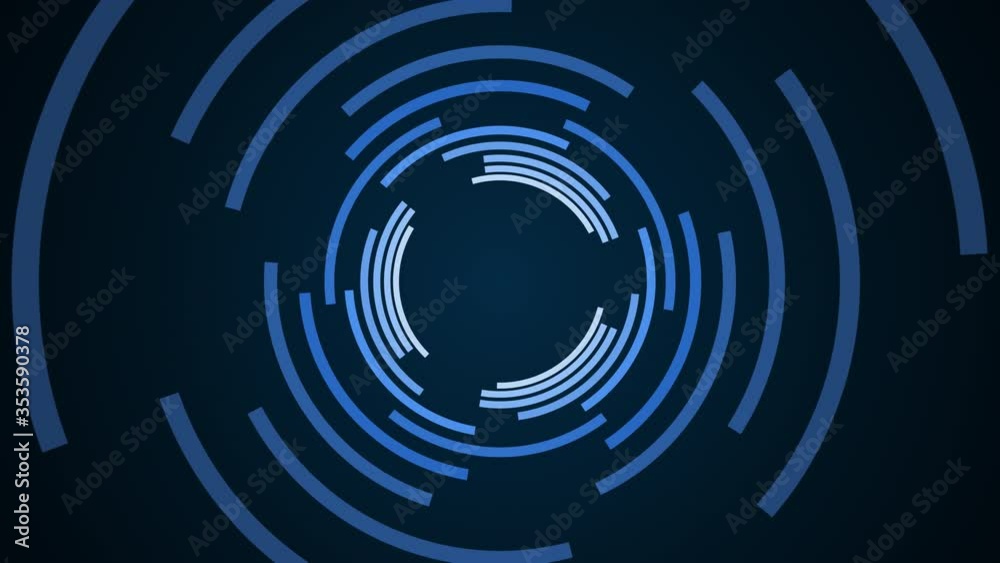 Circle animation against dark blue background. Looped animation. Stock ...