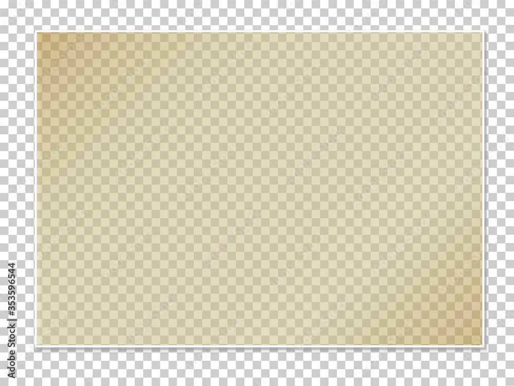 A sheet of golden glass on a transparent background with white plastic ...