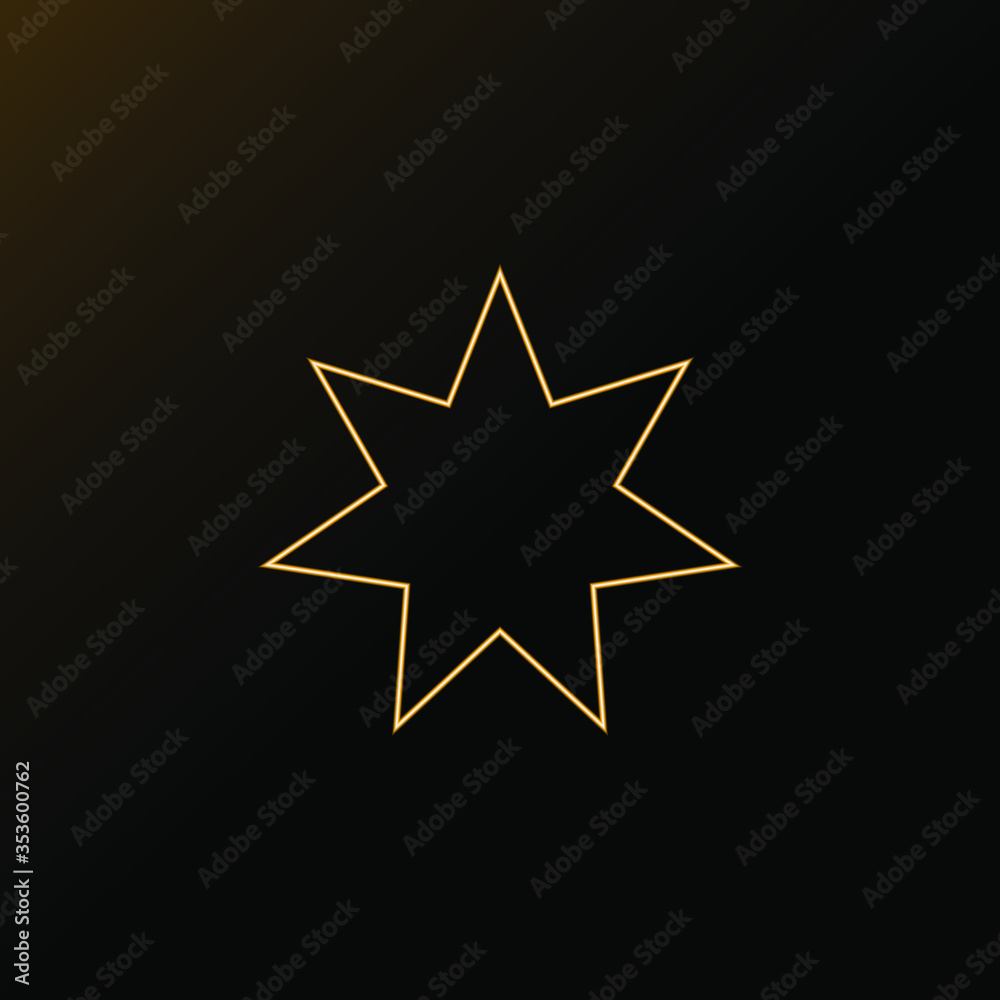 Vector star frame. Shining circle banner. Isolated on black transparent ...