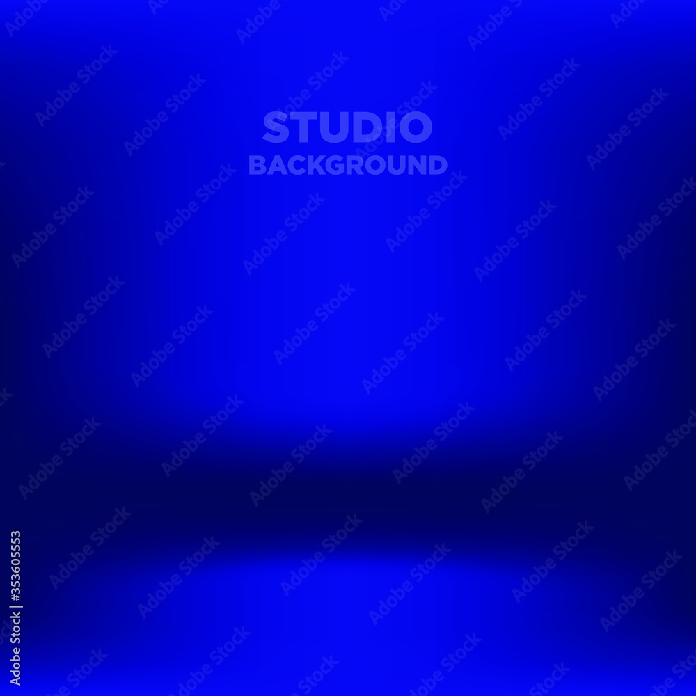 Blue studio room background with spotlight gradient for premium, luxury ...