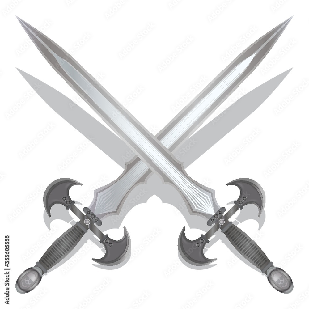 Crossed swords Stock Vector | Adobe Stock