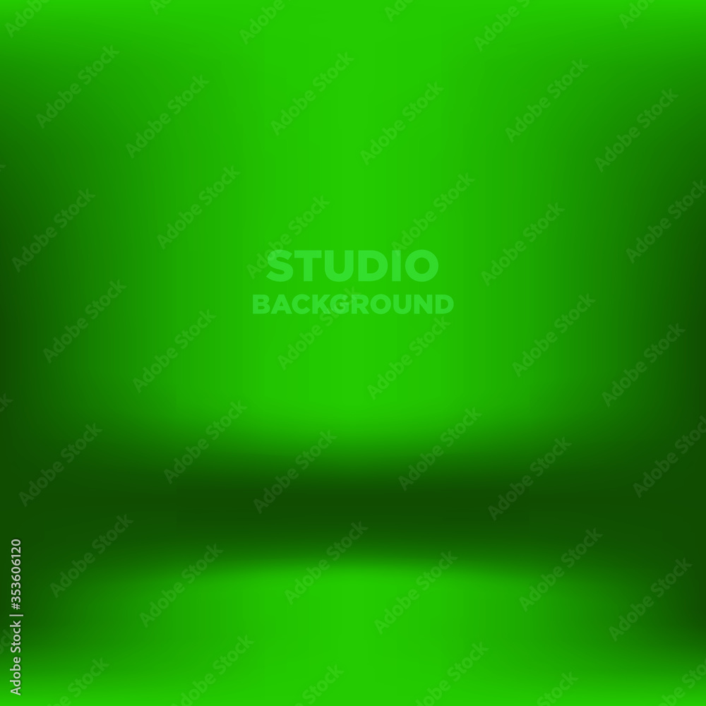 Green studio room background with spotlight gradient for premium ...