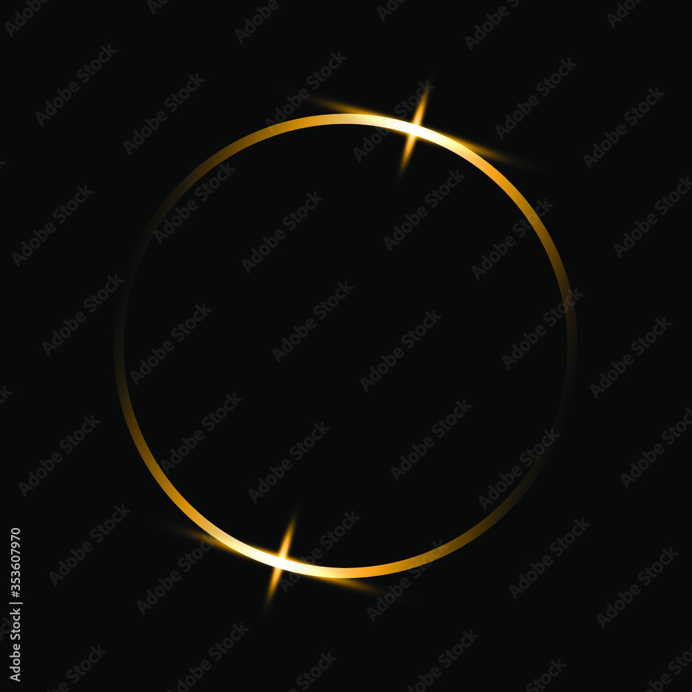 Vector glowing magic circle frame. Glowing neon fire wave. Glitter ...