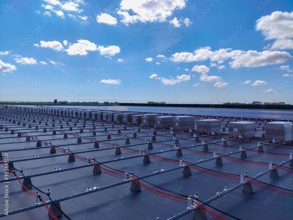 Solar panel mounting structure installation Stock Photo | Adobe Stock