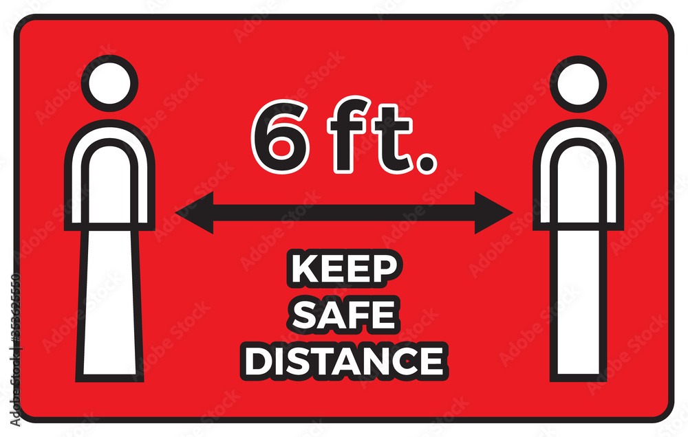 Coronavirus COVID-19 virus social distancing concept. Two human icon ...