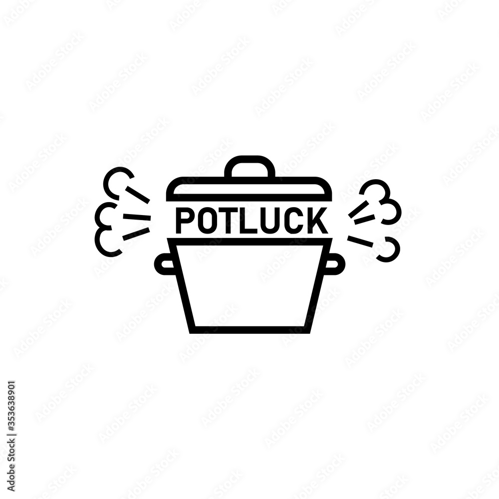 Potluck party outline icon. Clipart image isolated on white background ...