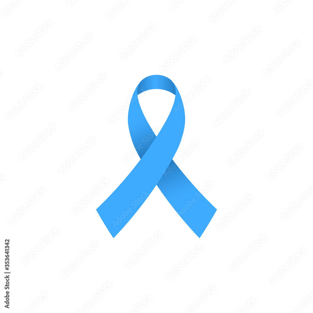 Diabetes blue awareness ribbon. Clipart image isolated on white ...